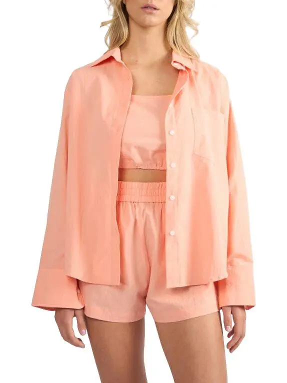 VIENS AVEC MOI The Everyday Boyfriend Shirt - Peach
