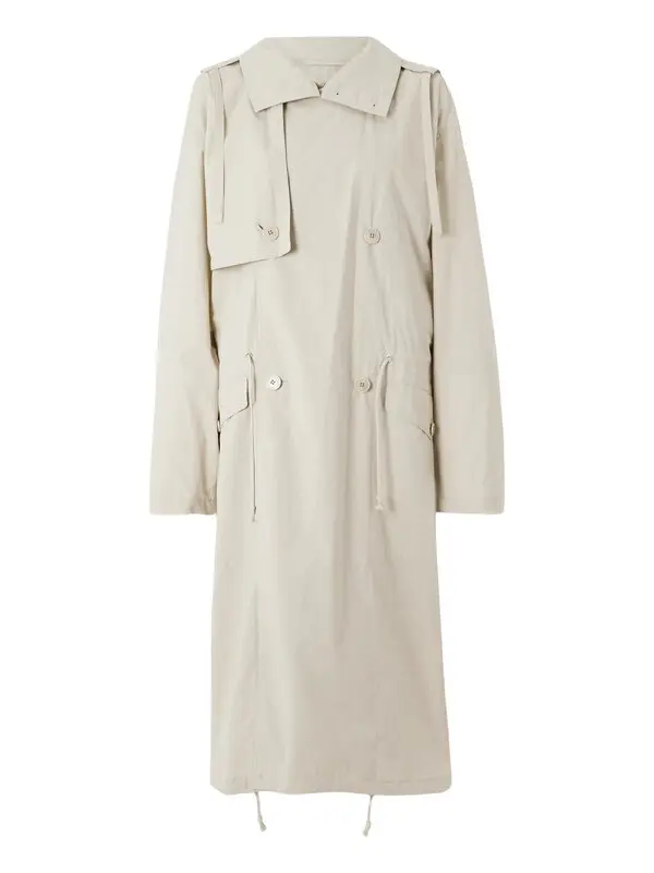 LEMAIRE Double-breasted Organic Cotton-poplin Trench Coat - Neutrals