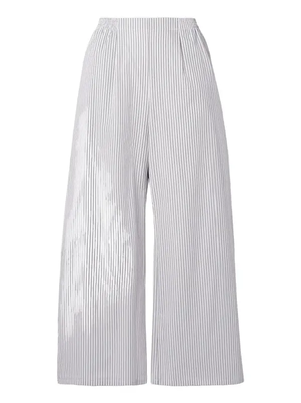 LESET Yoshi Pinstriped Wide-leg Pants - Gray