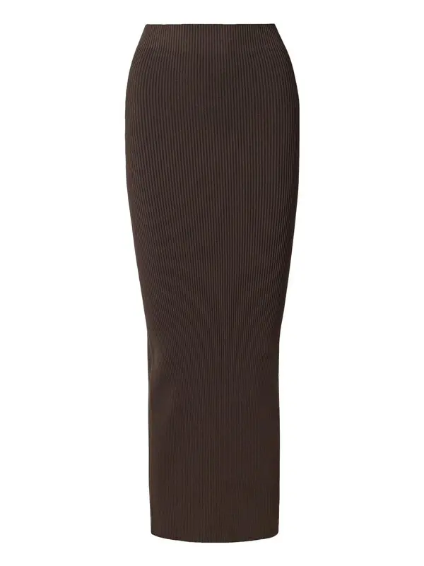 Max Mara Aprile Ribbed-knit Maxi Skirt - Brown