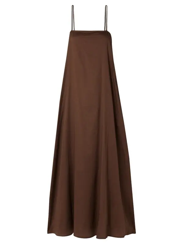 LESET Yoko Cotton-voile Maxi Dress - Brown