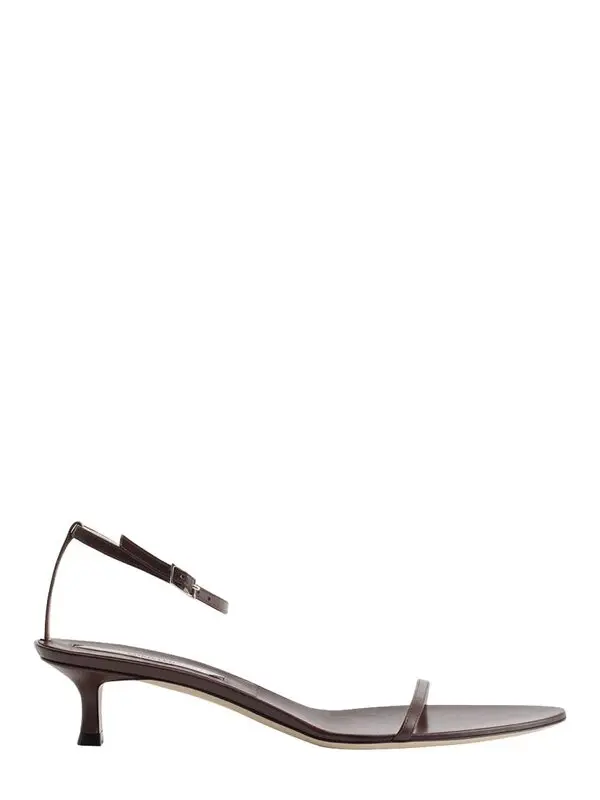 CHRISTEN Leather Ankle-strap Sandals - Brown
