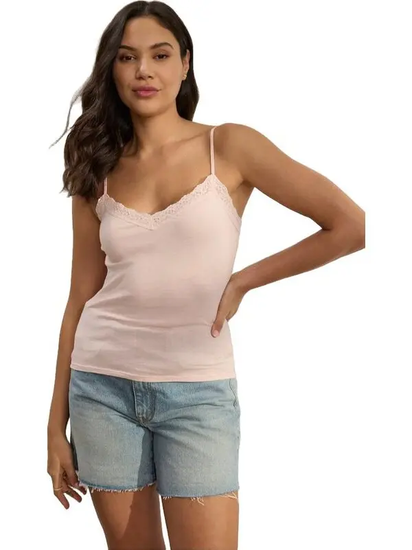 Velvet By Graham & Spencer Indie Lace Cami - Pink