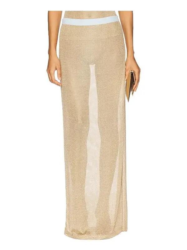 MUMA WORLD Long Metallic Skirt - Netted