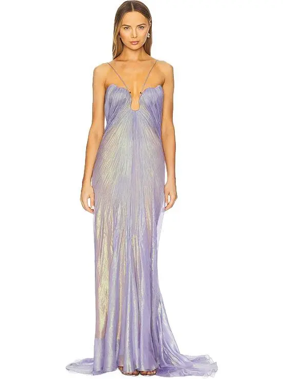 MARIA LUCIA HOHAN Raisa Draped Silk Dress - Dreamscape