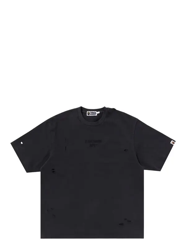 BAPE Damaged Garment Dyed Relaxed Fit Tee - Black