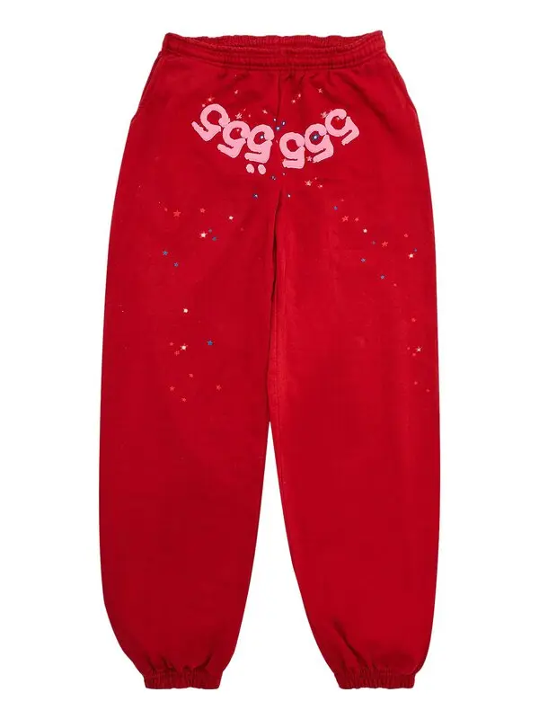 SP5DER Number 555 Sweatpants - Red