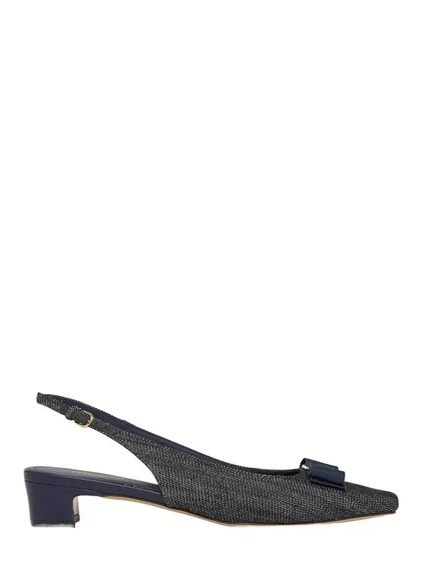 FERRAGAMO Rivada Slingback Pumps - Denim