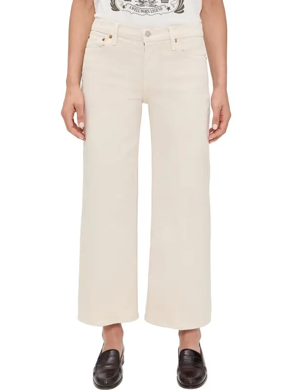 RE/DONE Mid-rise Wide-leg Cropped Jeans - Vintage White