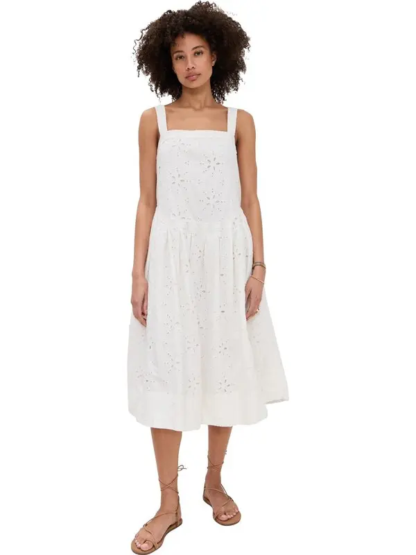 Free People Primavera Eyelet Midi Dress - White