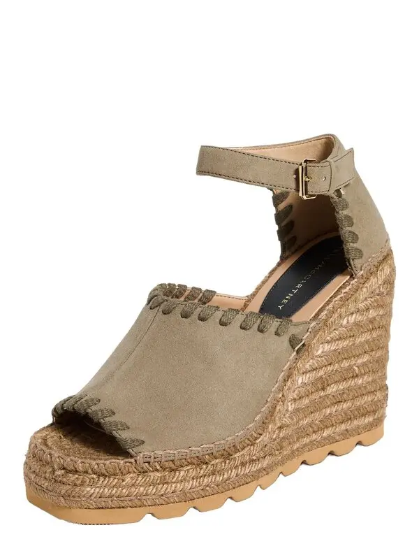 Stella McCartney Gaia Laced Alter Suede Sandals - Dark Loden