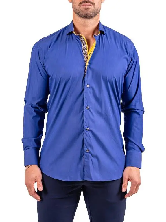 MACEOO Einstein Resistance0126 Button-up Shirt - Blue