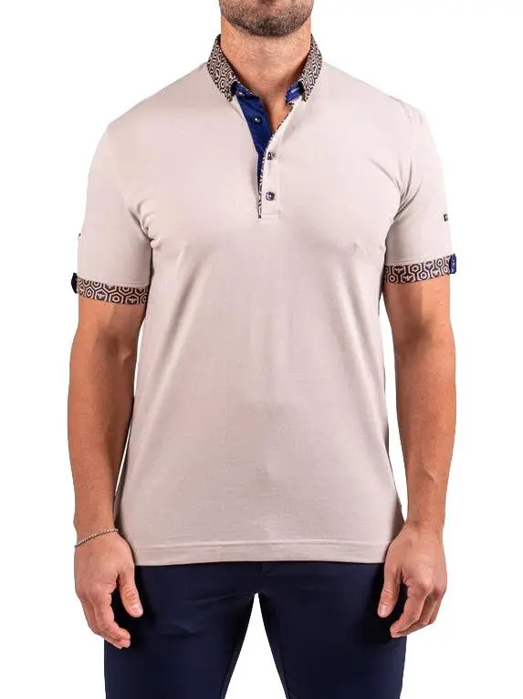 MACEOO Collarsolidrhino Button-down Polo - Grey