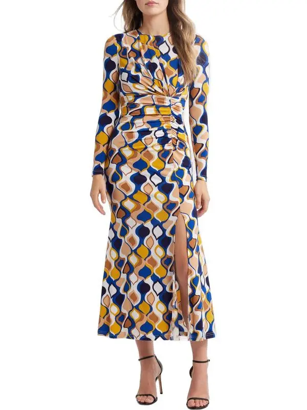 NIKKI LUND Astrid Geo Print Maxi Dress - Yellow Multi