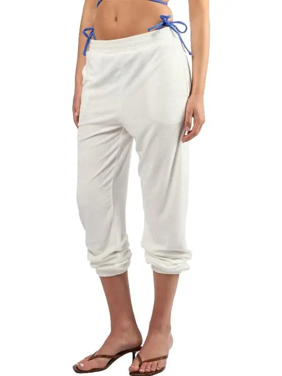 VIENS AVEC MOI Terry Lounge Pants - White