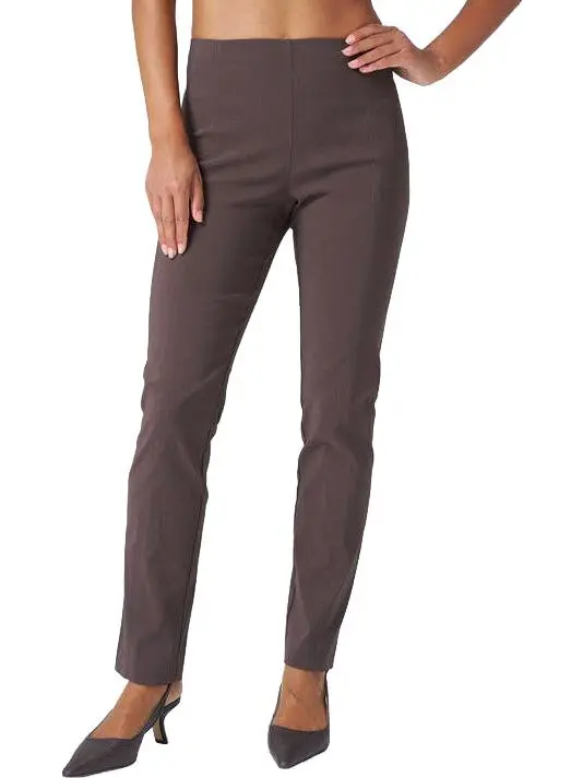 FRANNE GOLDE All Season Tapered Pull-on Stretch Trousers - Bark