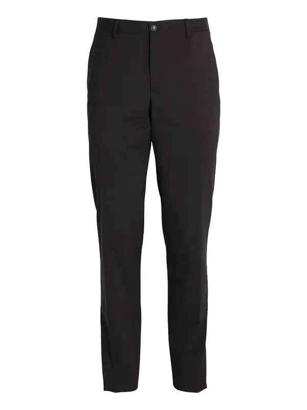 Giorgio Armani Virgin Wool Straight Trousers - Black