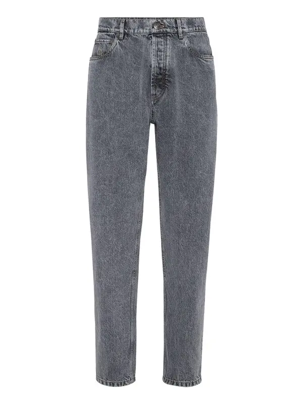 Brunello Cucinelli Straight Leg Denim Jeans - Grey