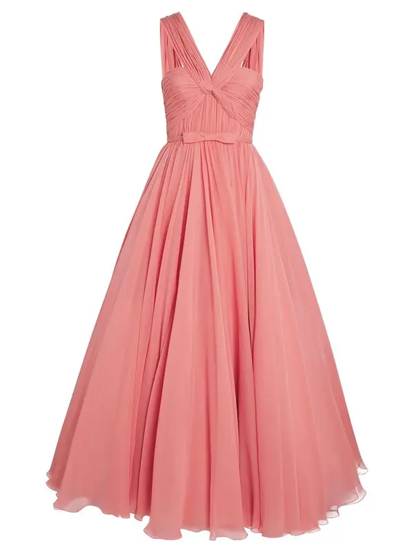 Giambattista Valli Silk Tulle Midi Dress - Pink