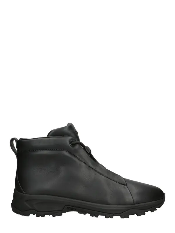 Zegna Leather Triple Stitch Vetta Sneakers - Black