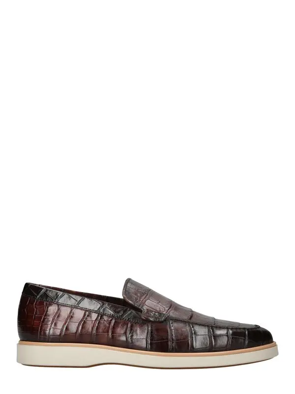 Magnanni Crocodile Pariaso Low-top Loafers - Brown