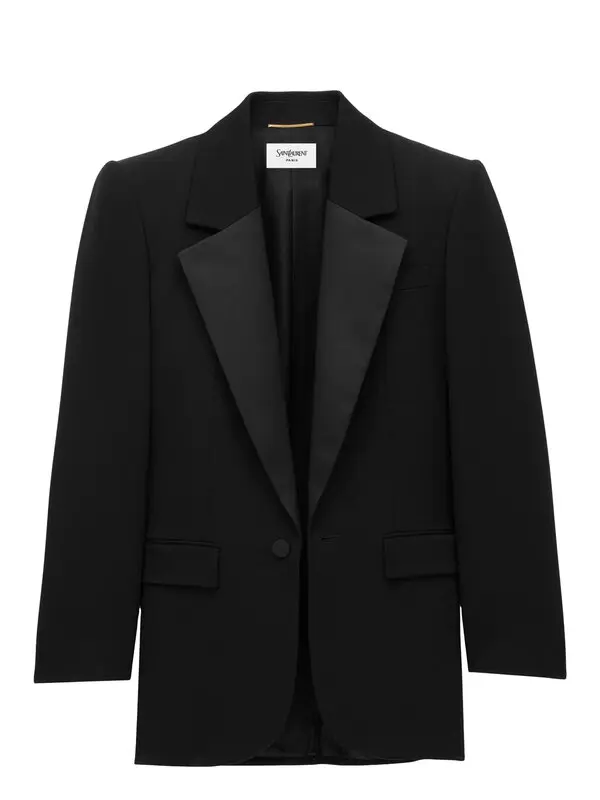 Saint Laurent Wool Tuxedo Jacket - Black