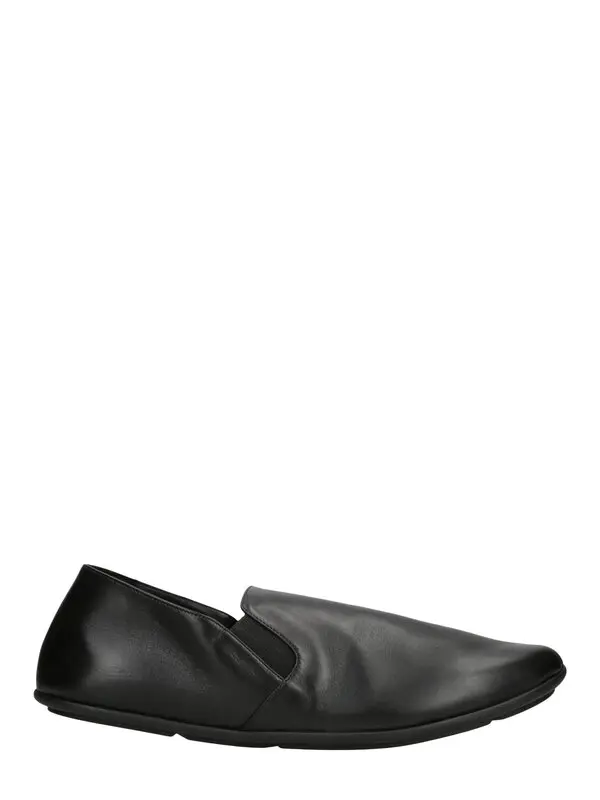 THE ROW Vincit Leather Slip-on Loafers - Black