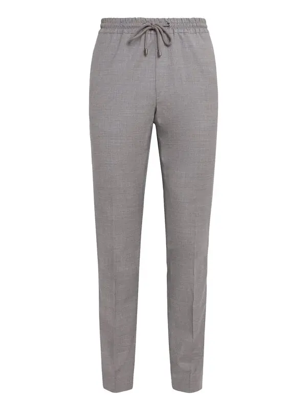 Pal Zileri Stretch-wool Drawstring Trousers - Grey