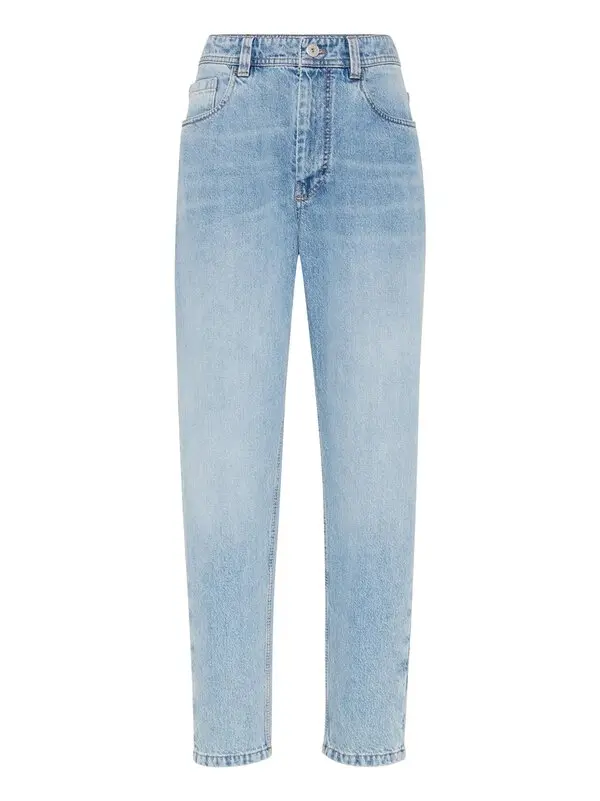 Brunello Cucinelli Logo Patch Straight-fit Jeans - Blue
