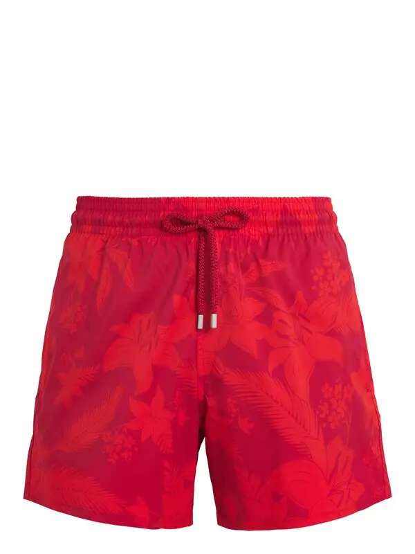 Vilebrequin Flower Power Print Moorise Swim Shorts - Red
