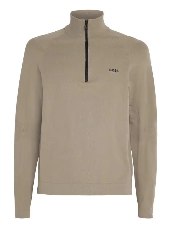 Hugo Boss Quarter-zip Pullover - Beige