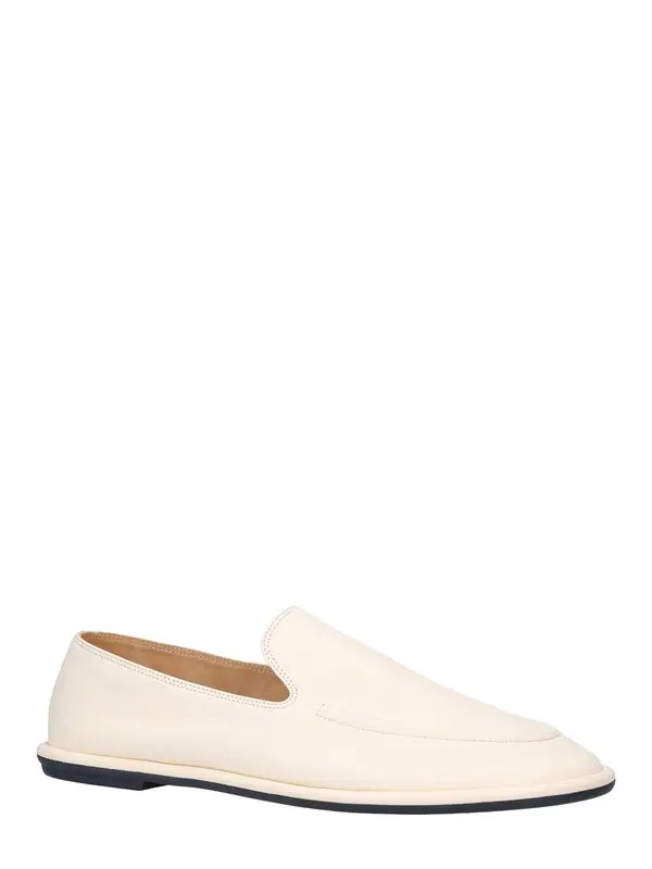 THE ROW Canal Leather Loafers - Beige