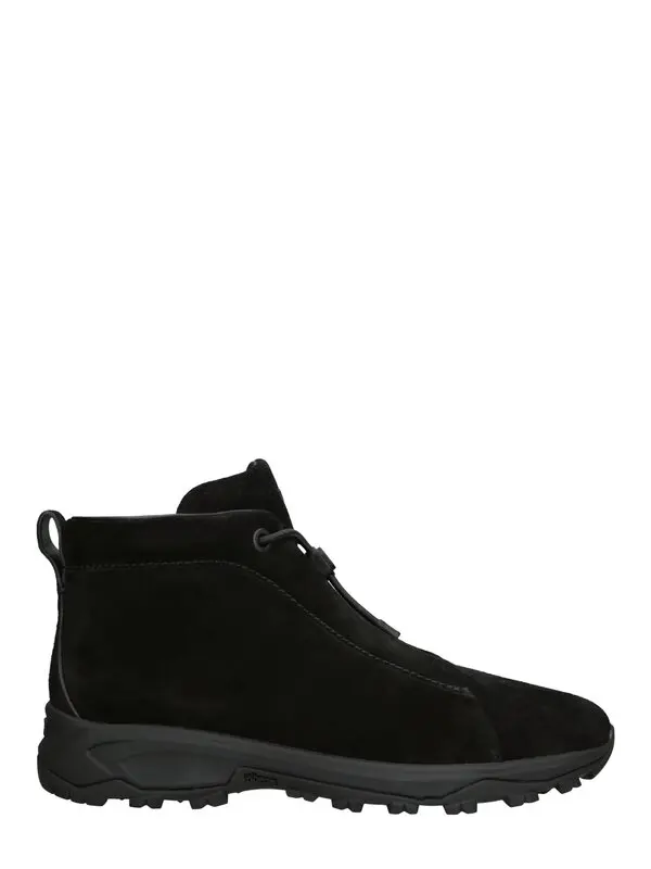 Zegna Suede Triple Stitch Vetta Sneakers - Black