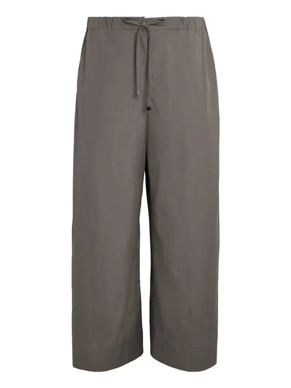 Max Mara Cotton Drawstring Trousers - Grey