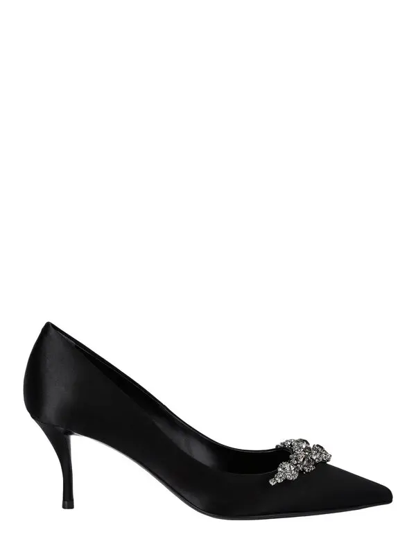 ROGER VIVIER Satin Embellished Efflorescence Pumps 65 - Black