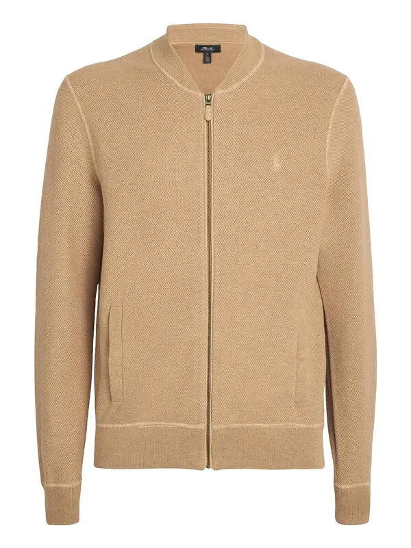 Ralph Lauren Cotton Zip-up Cardigan - Brown