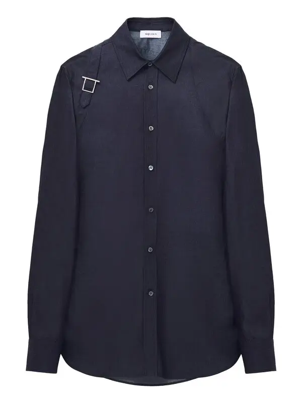 Alexander McQueen Cotton-blend Harness Shirt - Blue
