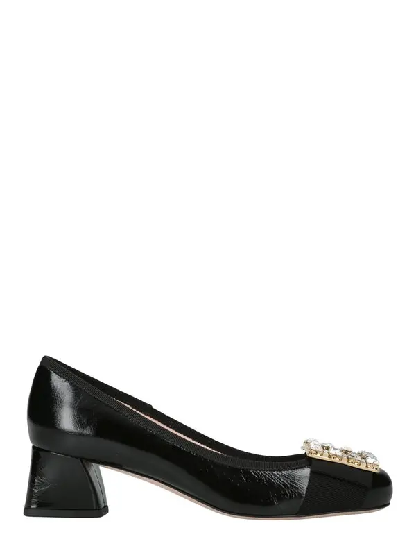 ROGER VIVIER Très Vivier Strass Heeled Mules - Black