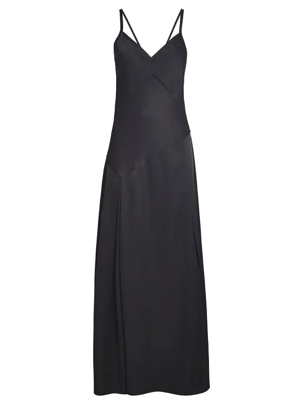 Max & Co. Satin Slip Maxi Dress - Black