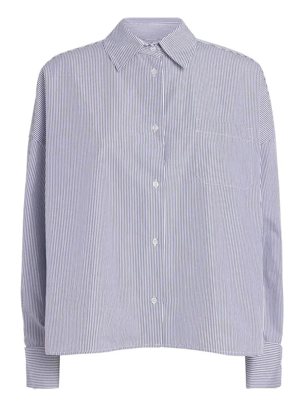 Max Mara Cotton Poplin Striped Shirt - Blue
