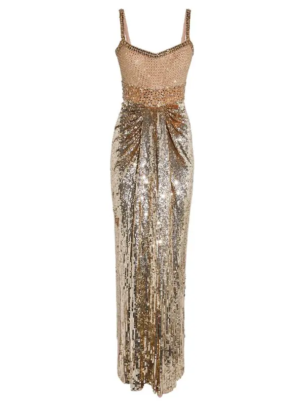 Jenny Packham Embellished Maxi Dress - Gold