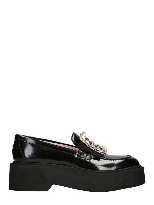 ROGER VIVIER Patent Leather Loafers - Black