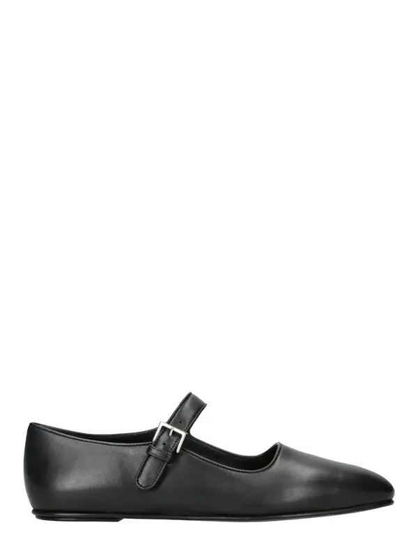 THE ROW Ava Leather Ballet Flats - Black
