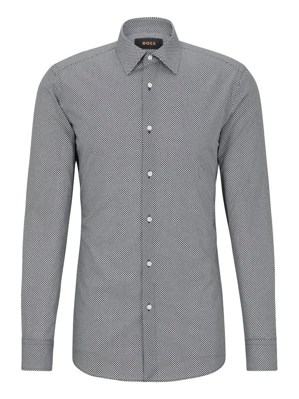 BOSS Printed Slim-fit Shirt - Blue