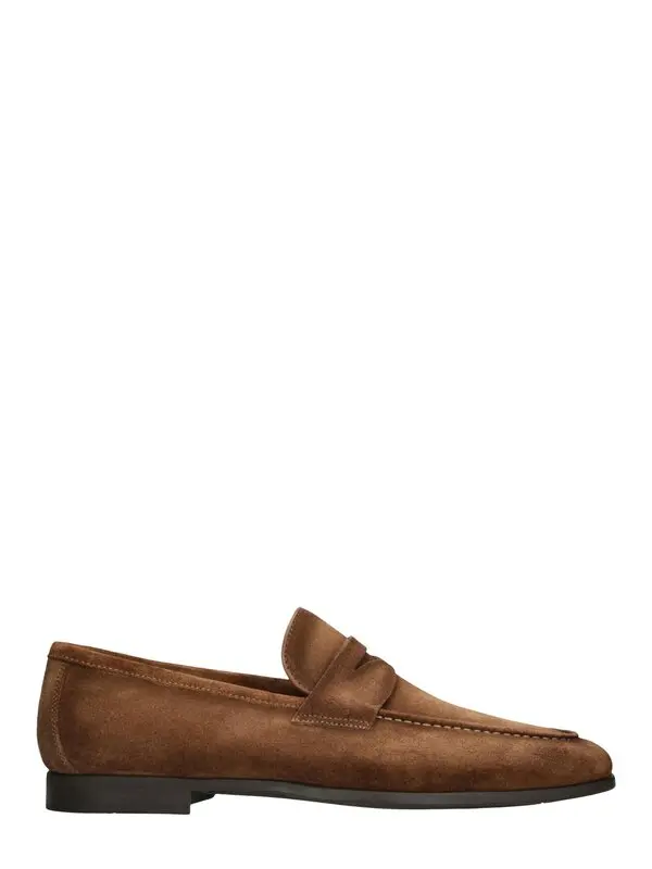 Magnanni Suede Diezma Penny Loafers - Brown