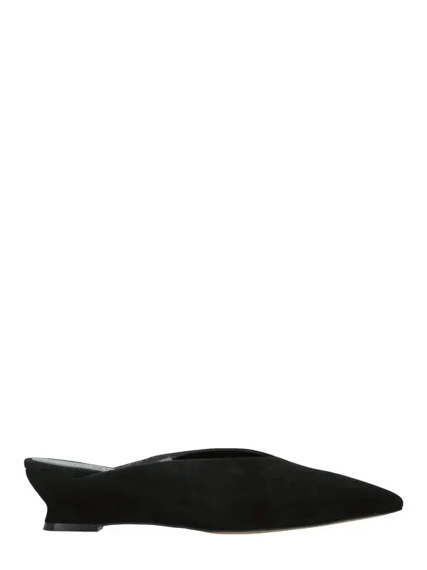 Le Monde Beryl Suede Micro Wedge Mules - Black