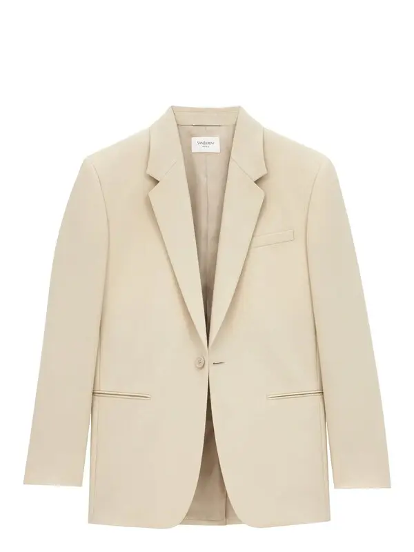 Saint Laurent Wool Blazer - Beige