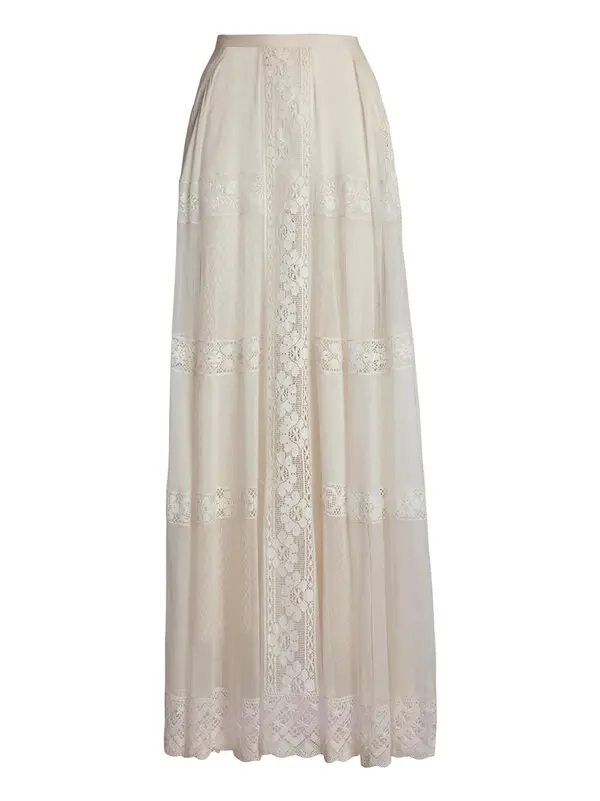 Ralph Lauren Cotton-silk Maxi Skirt - White