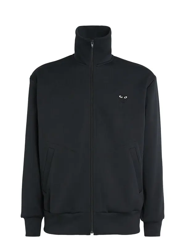 Play Comme Des Garcon Zip-up Heart Sweatshirt - Black