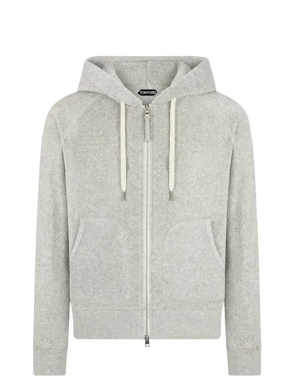 TOM FORD Towelling Zip-up Hoodie - Grey